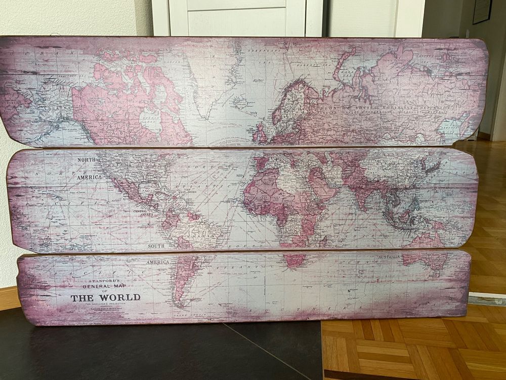 Holz Bild Weltkarte (Gebraucht) in Schwyz für CHF 1 – nur Abholung auf Ricardo kaufen