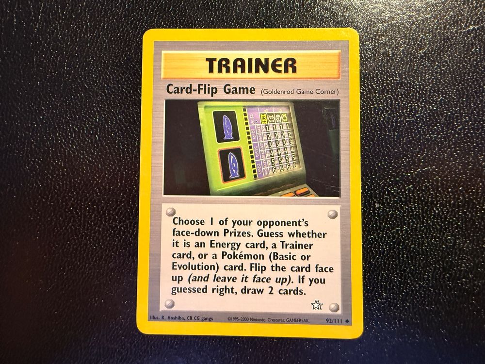 Card Flip Game Trainer 92/111 Neo Genesis Pokémon 2000 Rare (Gebraucht ...