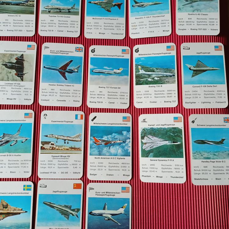 QUARTETT. Militärflugzeuge ca. 1970 (Gebraucht) in für CHF 18 – mit ...