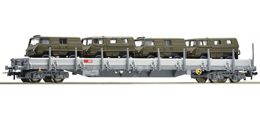 Roco 67002 A - SBB Res beladen mit 4 Militär-Pinzgauern (Neu und ...