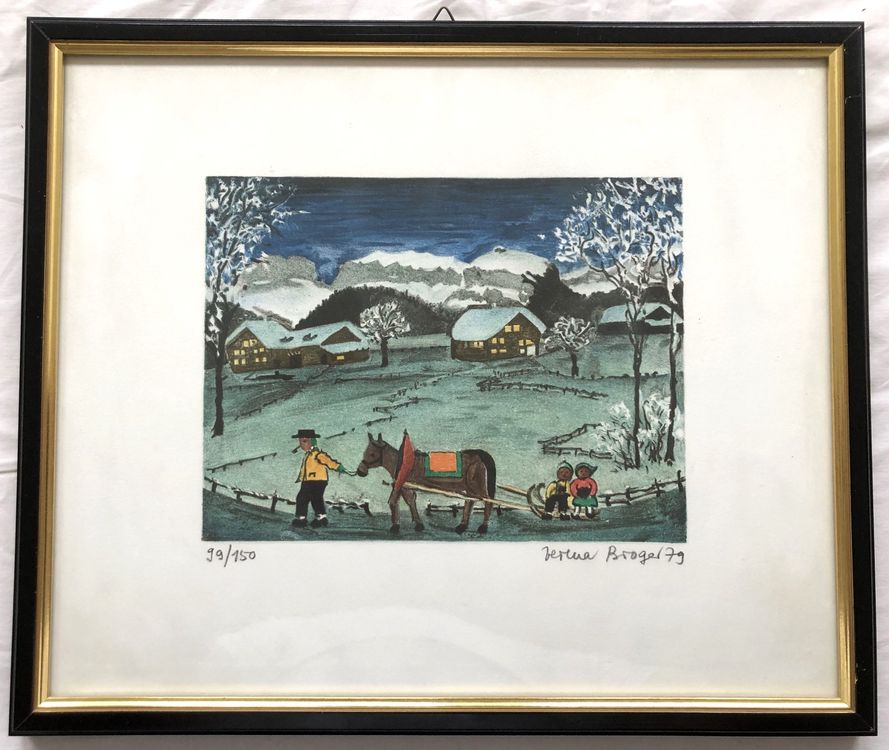 Verena Broger - Lithografie - "Appenzeller Winterlandschaft" (Gebraucht) in Schaffhausen für CHF ...