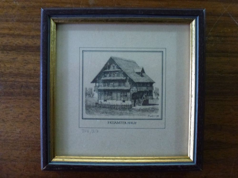 Freiämter Haus, Original-Grafik Paul Wyss, 346/350 (Gebraucht) in Unterseen für CHF 5 – mit ...