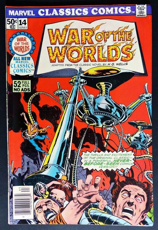 WAR OF THE WORLDS MARVEL CLASSICS #14 HG. WELLS NOVEL 1977 (Gebraucht ...