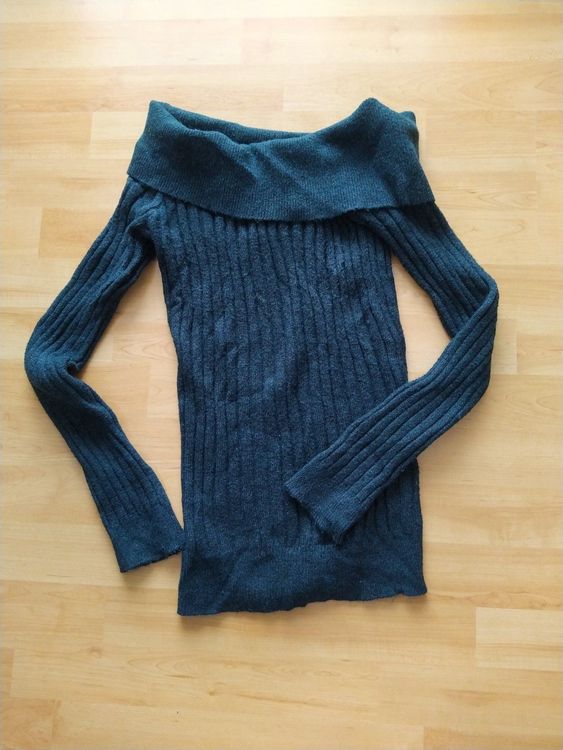 Schulterfreier, blaugrüner Pulli, Vero Moda, M (Neu (gemäss ...
