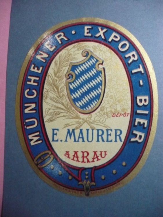 Etikette MÜNCHNER EXPORT BIER E. MAURER AARAU | Kaufen auf Ricardo