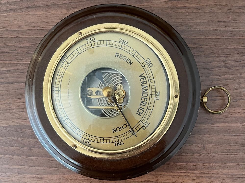 ANTIKES WAND-BAROMETER aus Holz / Messing / Top-Zustand (Gebraucht) in ...