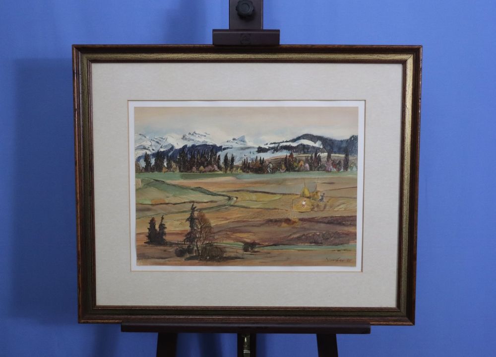 Marcel Nuber 1923-2021, Aquarell, Landschaft datiert 1985 (Gebraucht) in Zug für CHF 99 – mit ...