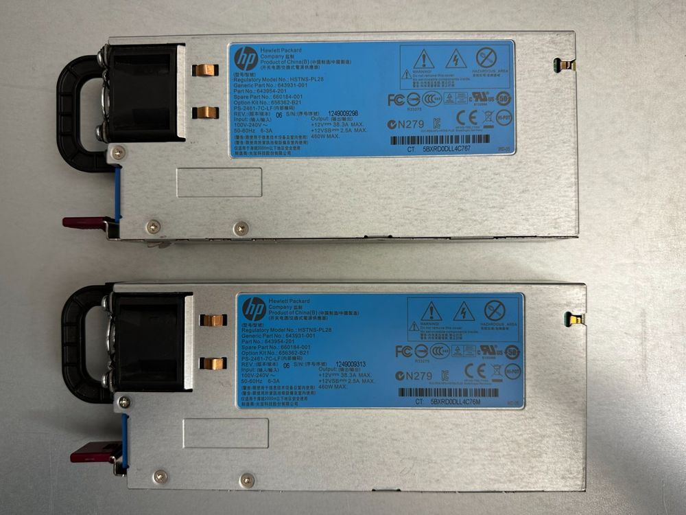 2Stk Power Supply 460Watt 94%, SP:660184-001, PN:643954-201 (Gebraucht ...