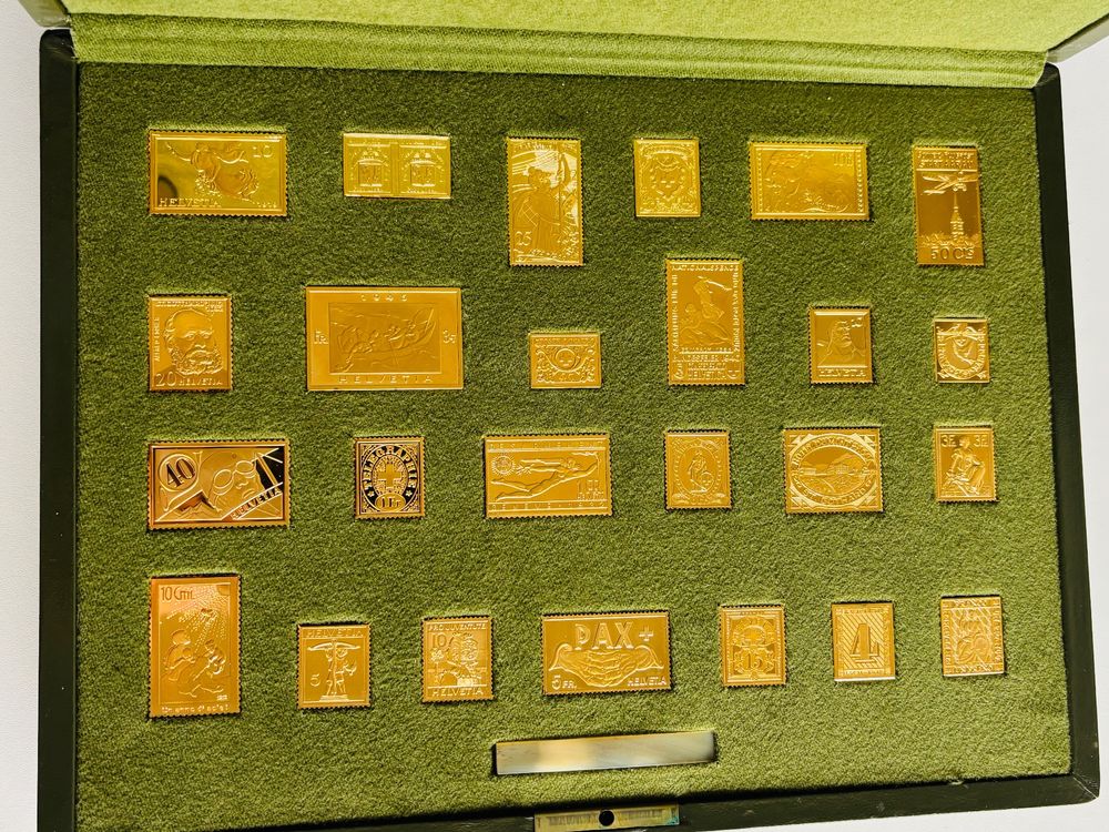 Set Silber + 24 Karat vergoldet 405gr Collection Helvetica (Neu und originalverpackt) in Baar ...