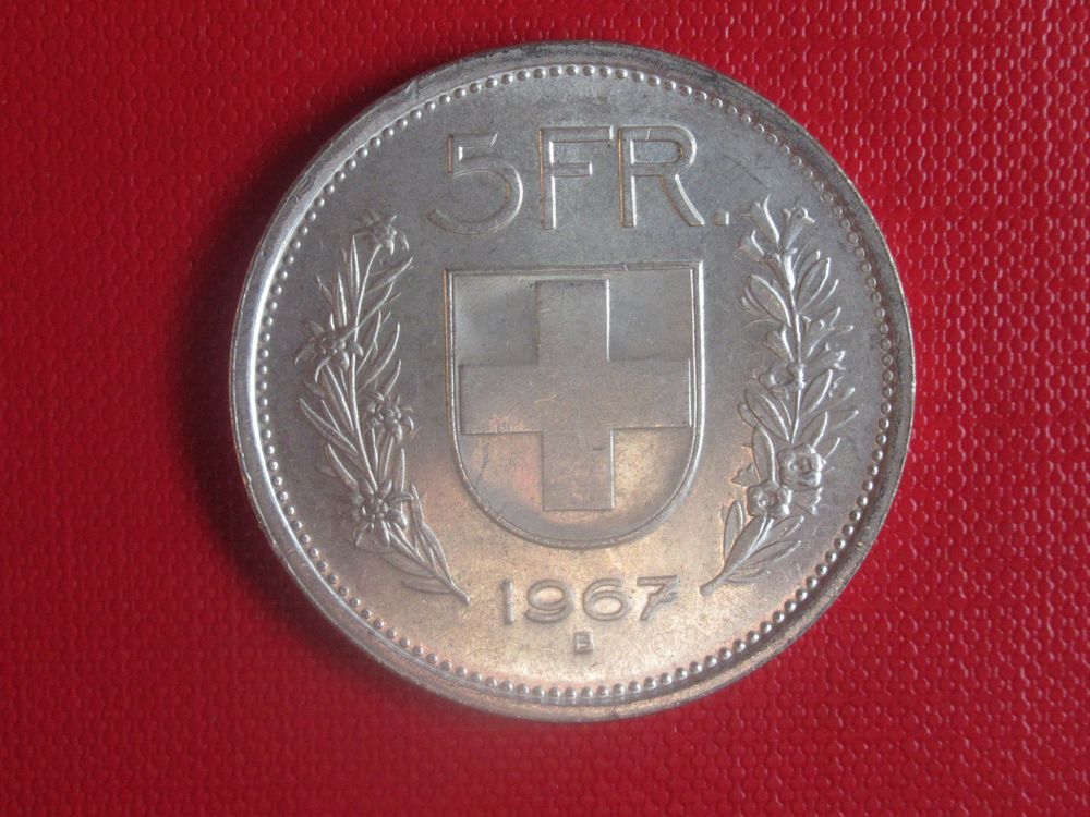 5 FRANKEN SILBERMÜNZE 1967 - WAR NIE IN ZIRKULATION (Neu (gemäss Beschreibung)) in Moosseedorf ...