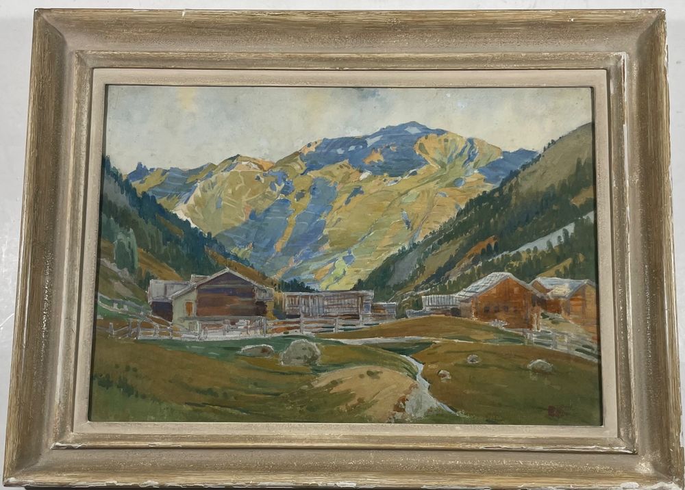 Aquarell mit faszinierendem Anblick unleserlich Signiert | Kaufen auf Ricardo