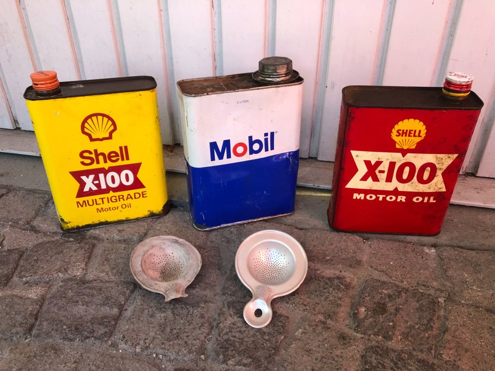 alte Öl Dosen Kanister # oldtimer GARAGE SHELL Mobil OIL BP (Gebraucht ...