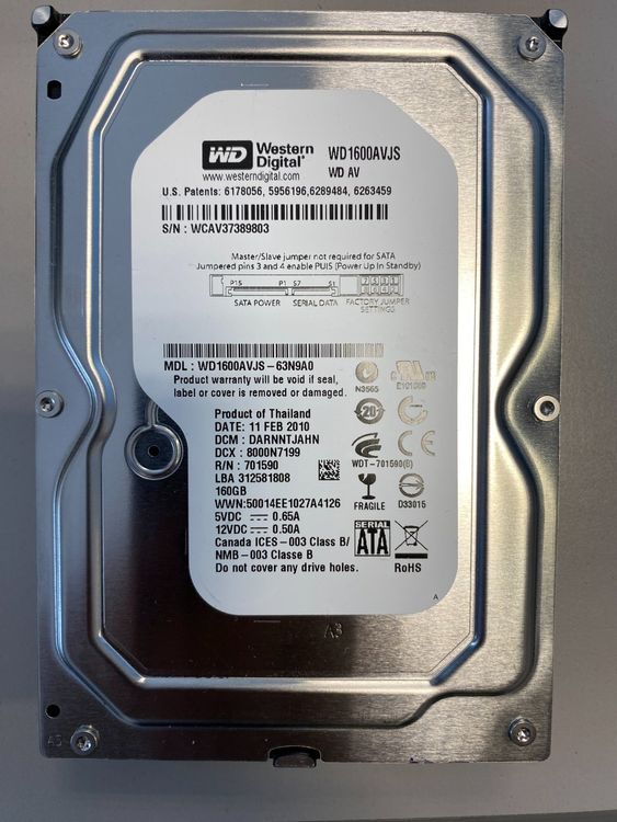 WD Hard Disk 160 GB 3,5 Zoll (Gebraucht) in Wängi für CHF 1 – mit ...