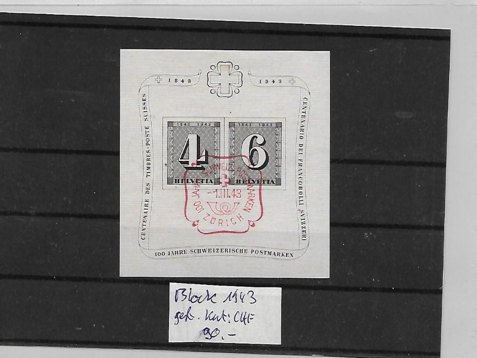 Block 1943 gest. Kat: CHF 90.- (Gebraucht) in Basel für CHF 4 – mit Lieferung auf Ricardo kaufen