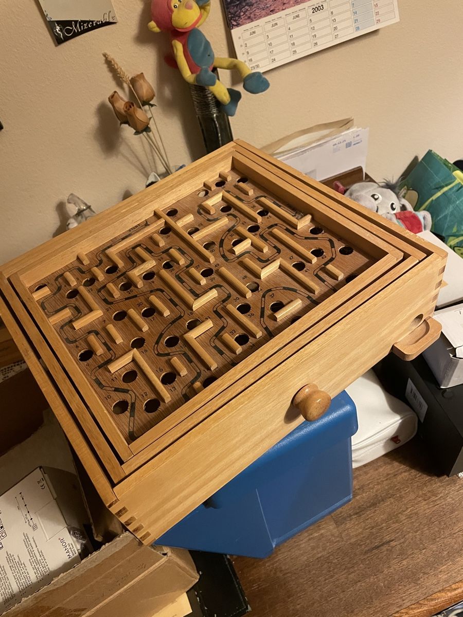 Jeu de labyrinthe en bois vintage - un amusant défi agilité (Neuf (Voir ...