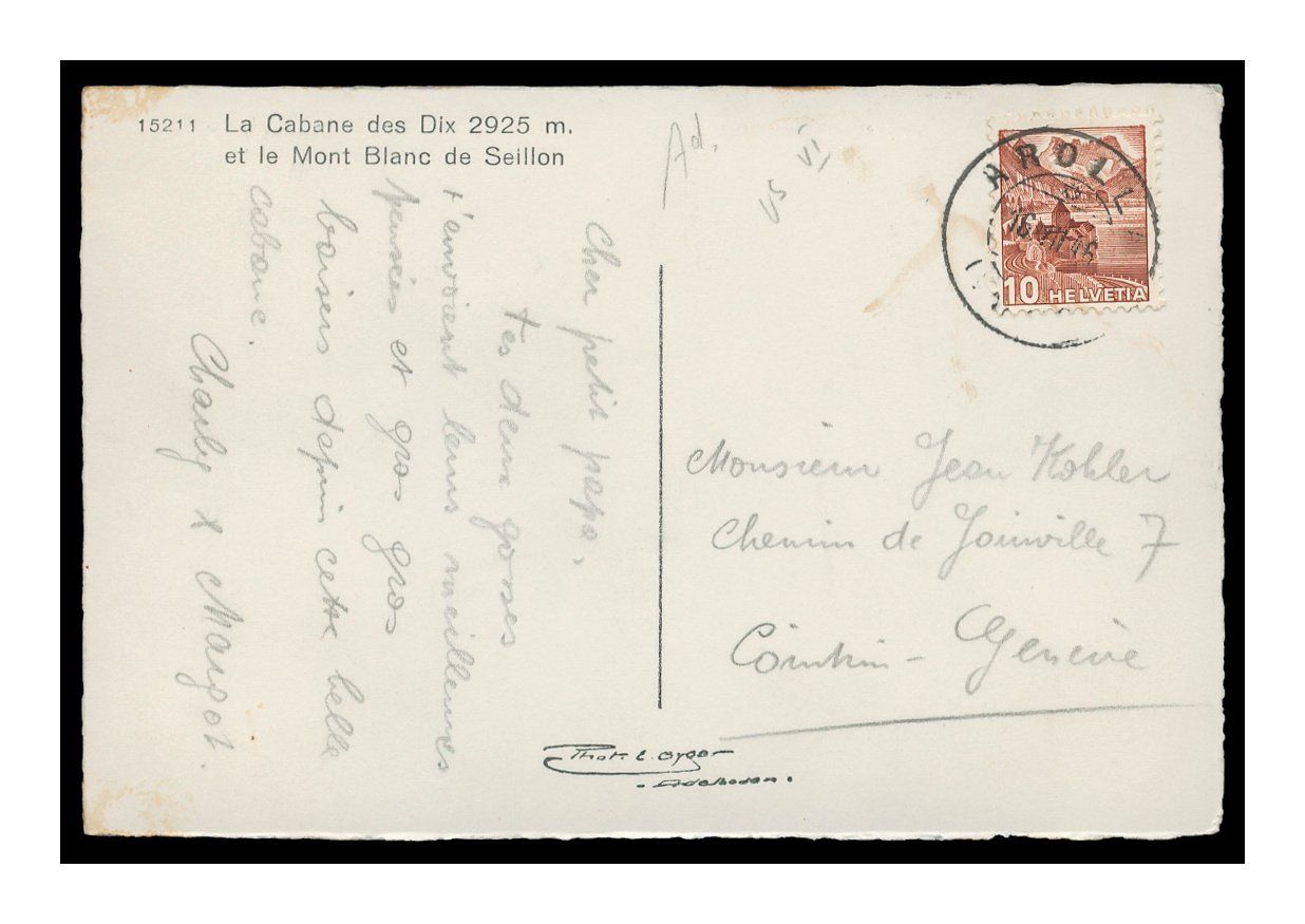 LA CABANE DES DIX - 1946 "+ Mont-Blanc de Cheilon" E. Gyger (D'occasion ...