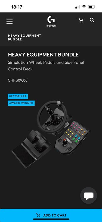 Logitech HEAVY EQUIPMENT BUNDLE Simulation Wheel, Pedals and | Kaufen ...