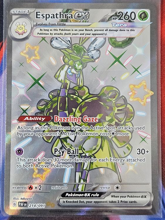 Pokemon Espathra ex 214/091 Shiny Paldean Fates EN (Neu (gemäss ...
