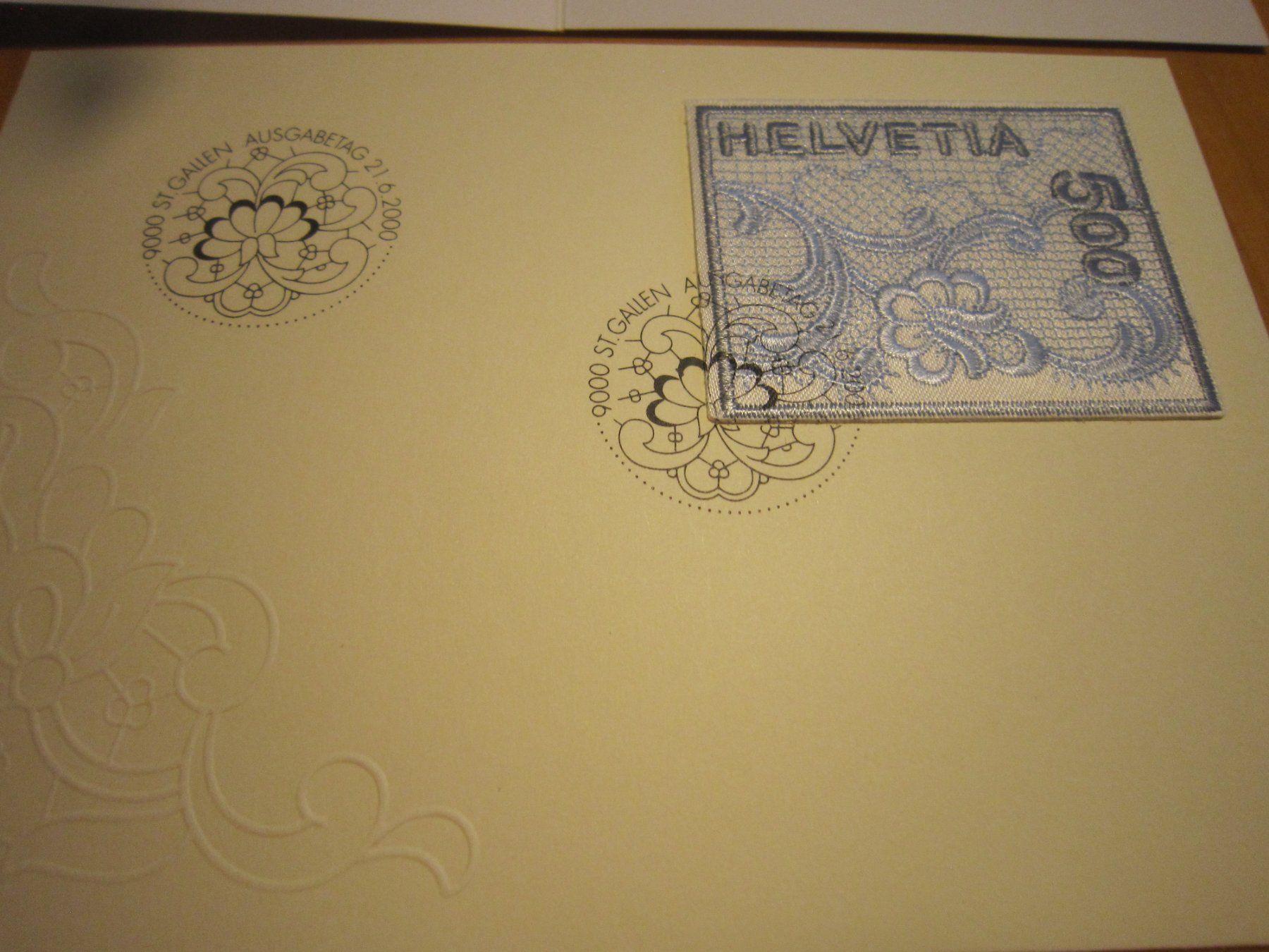 CH 2002 FDC Stickereimarke Brief und PTT Blatt (Gebraucht) in Gordola ...