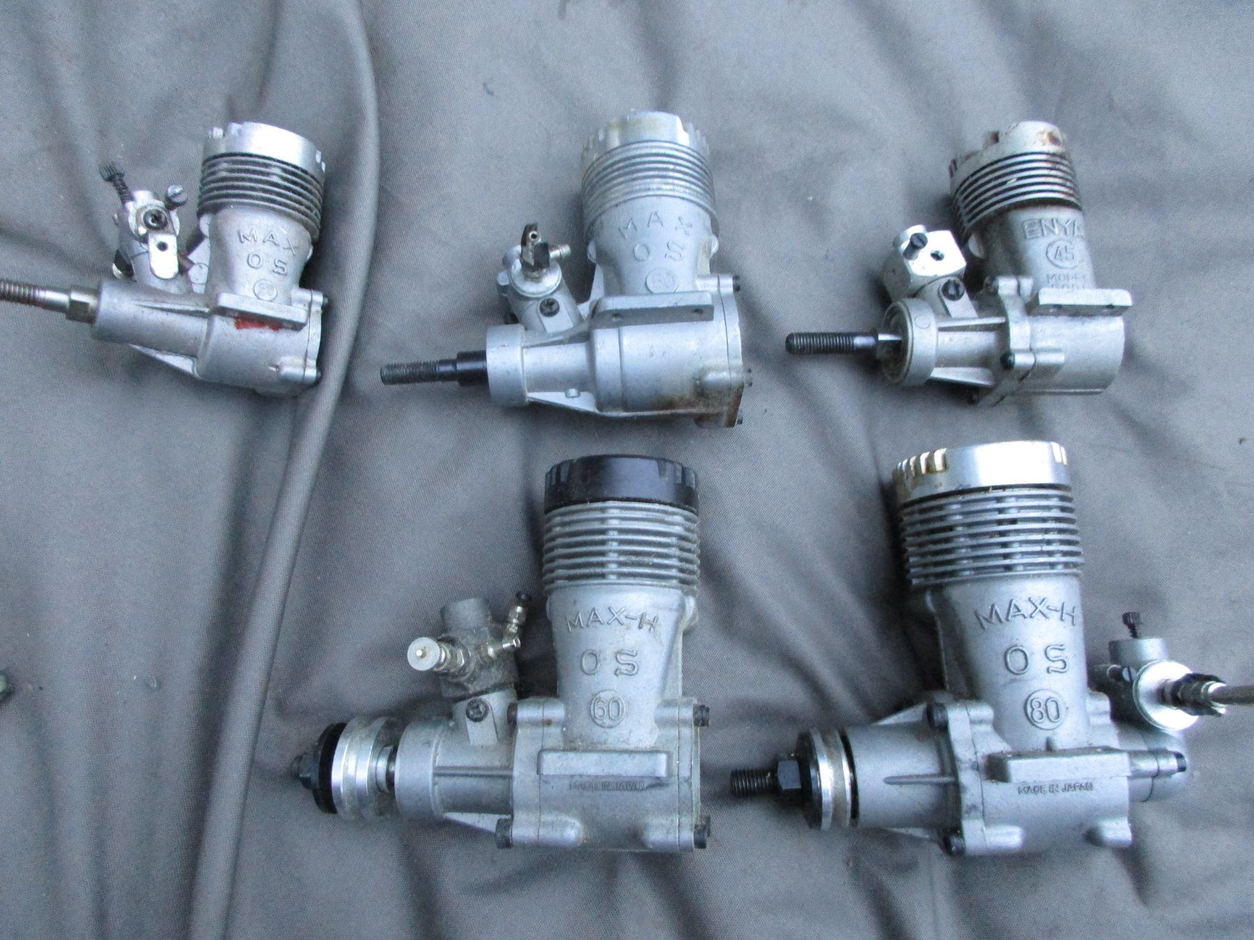 5x Verbrenner Modellbau Motoren OS 20 50 60 60und ENJA 45 (Defekt) in ...