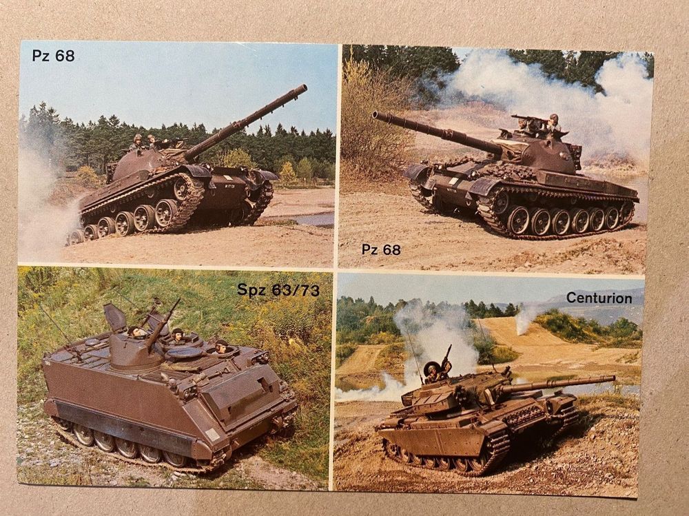 Postkarte Panzer 68 Centurion Schützenpanzer 63 / 73 Schweiz (Gebraucht ...