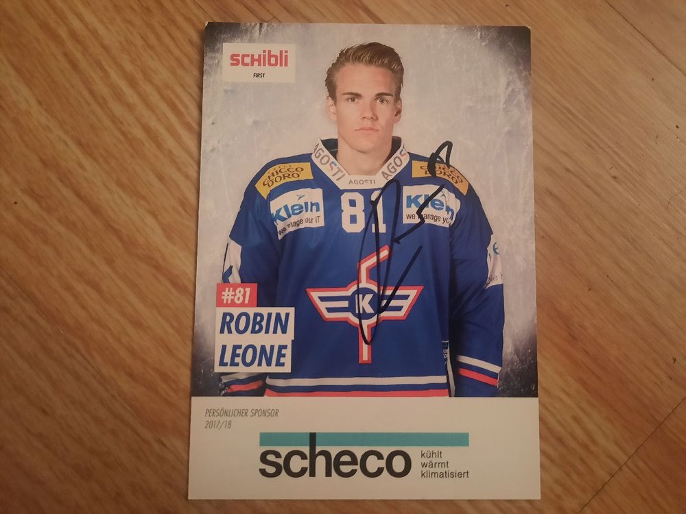 Robin Leone #81 / EHC Kloten , orig. Autogrammkarte (Gebraucht) in ...