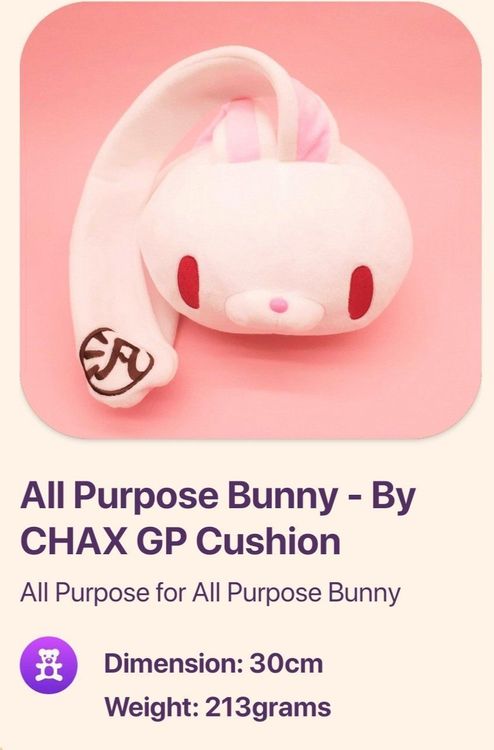 Chax GP all Purpose Bunny Head Taito Doll | Acheter sur Ricardo
