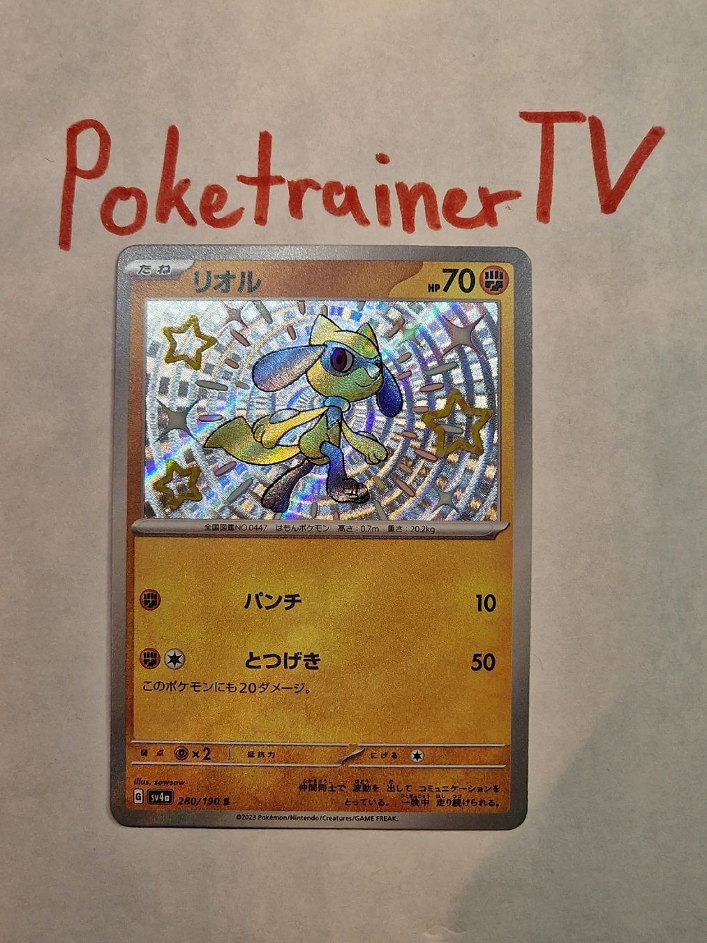 Riolu AR 280/190 SV4a Shiny Treasure Pokémon JP (Neu (gemäss ...