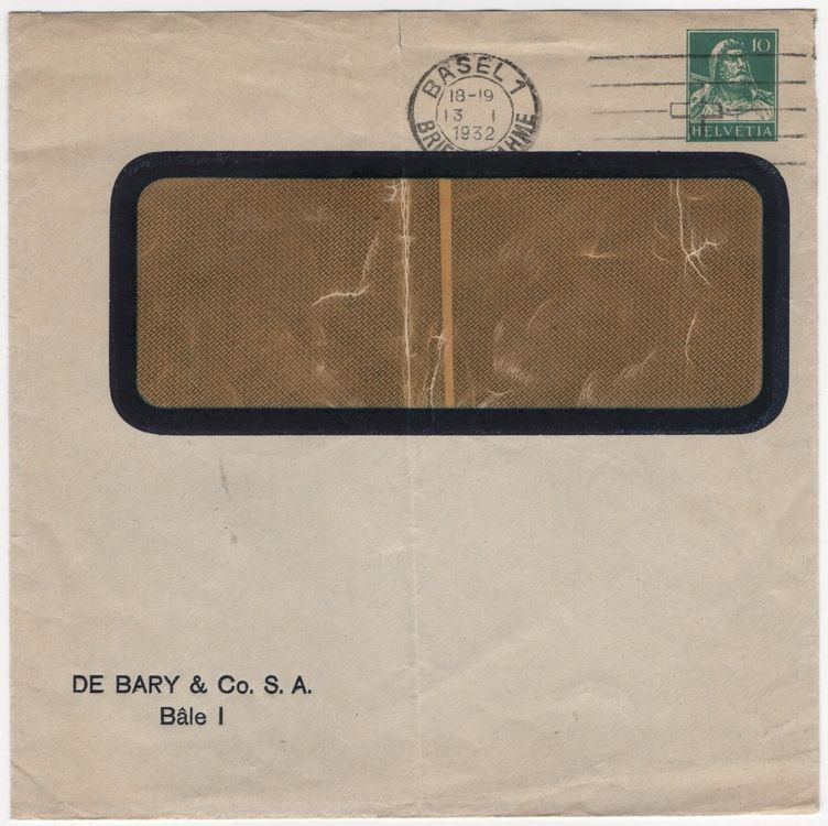 10 Rp. Tell auf Privatganzsachen Briefumschlag von BASEL (Gebraucht) in Eglisau für CHF 6.1 ...