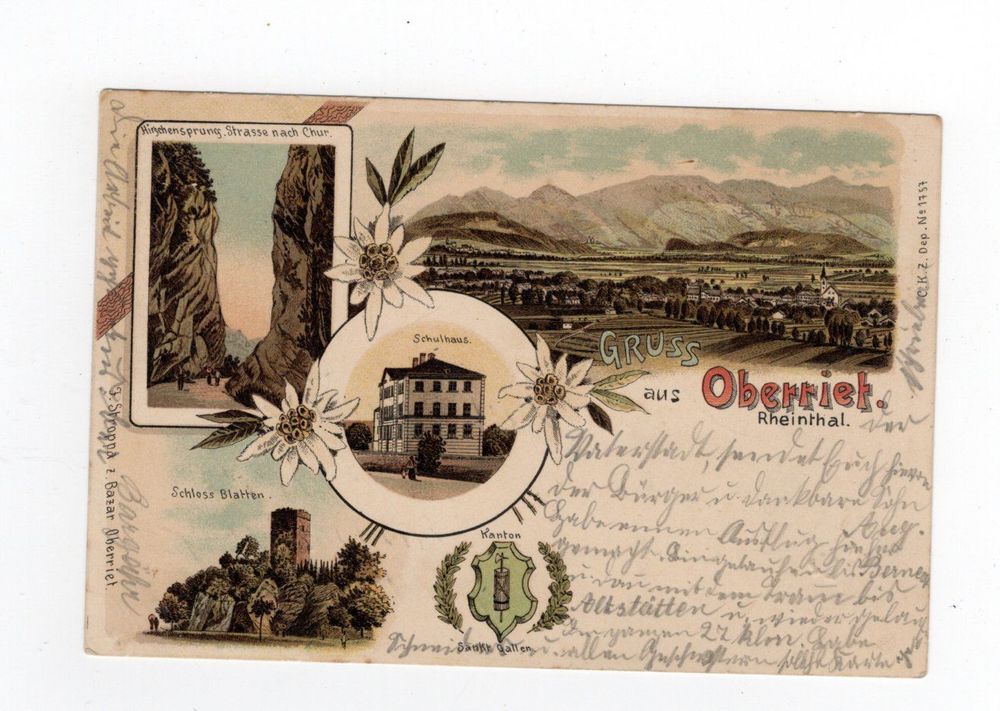 Oberriet SG Rheintal Litho 1900 | Kaufen auf Ricardo