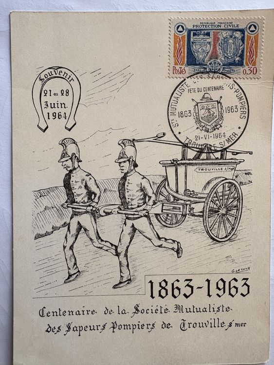 Frankreich 1963, Gedenkkarte Feuerwehr, postfrisch (Gebraucht) in ...