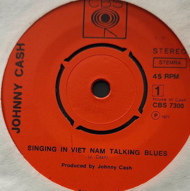 Vinyl-Single Johnny Cash - Singing In Viet Nam Talking Blues (Gebraucht ...