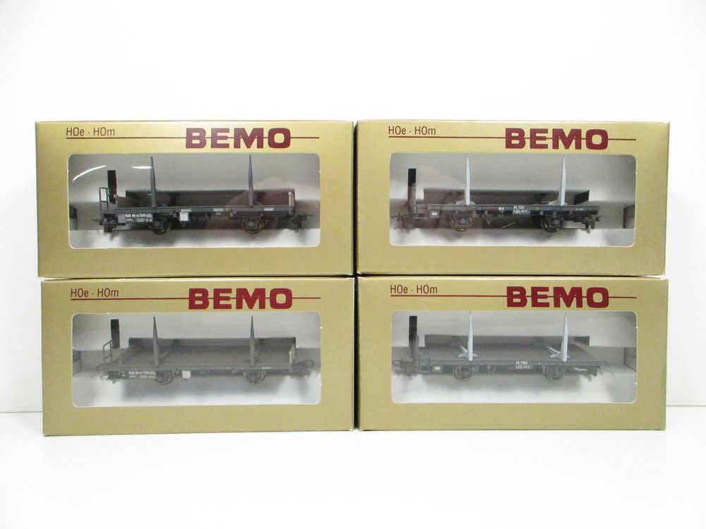 Bemo H0m 7484 100 RhB 4er Set Rungenwagen Kk / Holztransport (Neu und ...