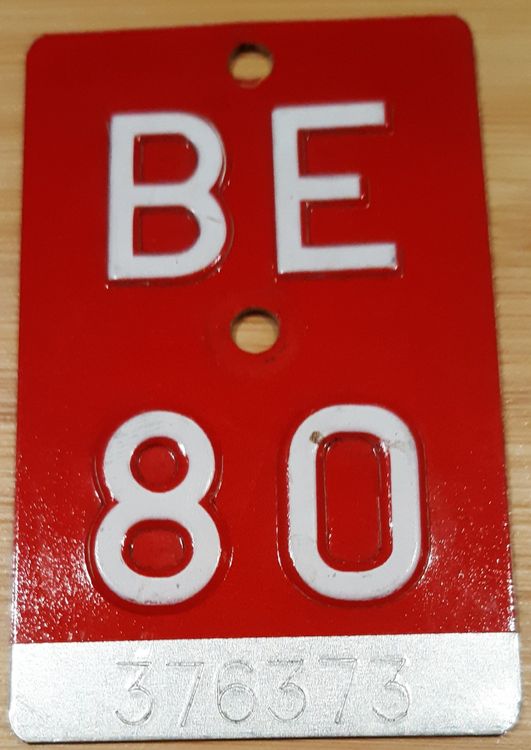 Alte Velonummer BE80 | Kaufen auf Ricardo