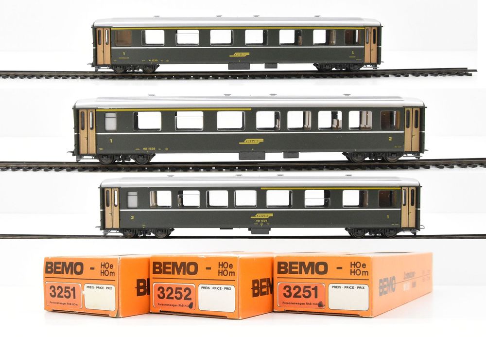 Bemo 3x FFA Personenwagen EW I RhB H0m GS mit OVP (Gebraucht) in St. Gallen für CHF 46 – mit ...