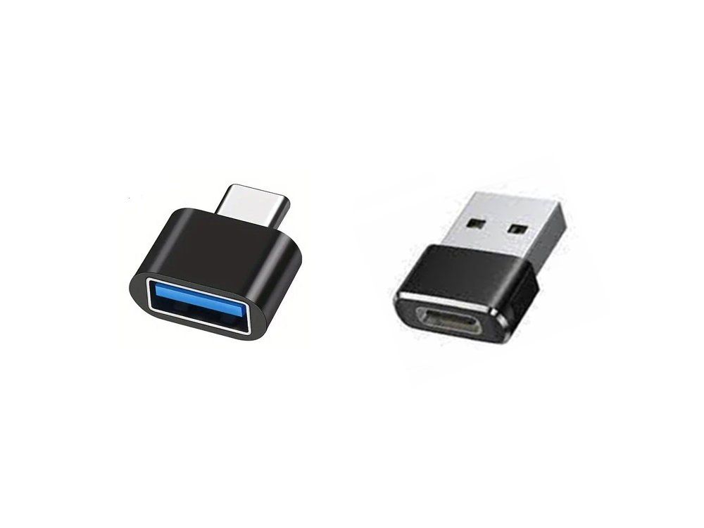 2 Adapter Set USB-A f. to USB-C m. & USB-C f. to USB-A m. (Neu und ...