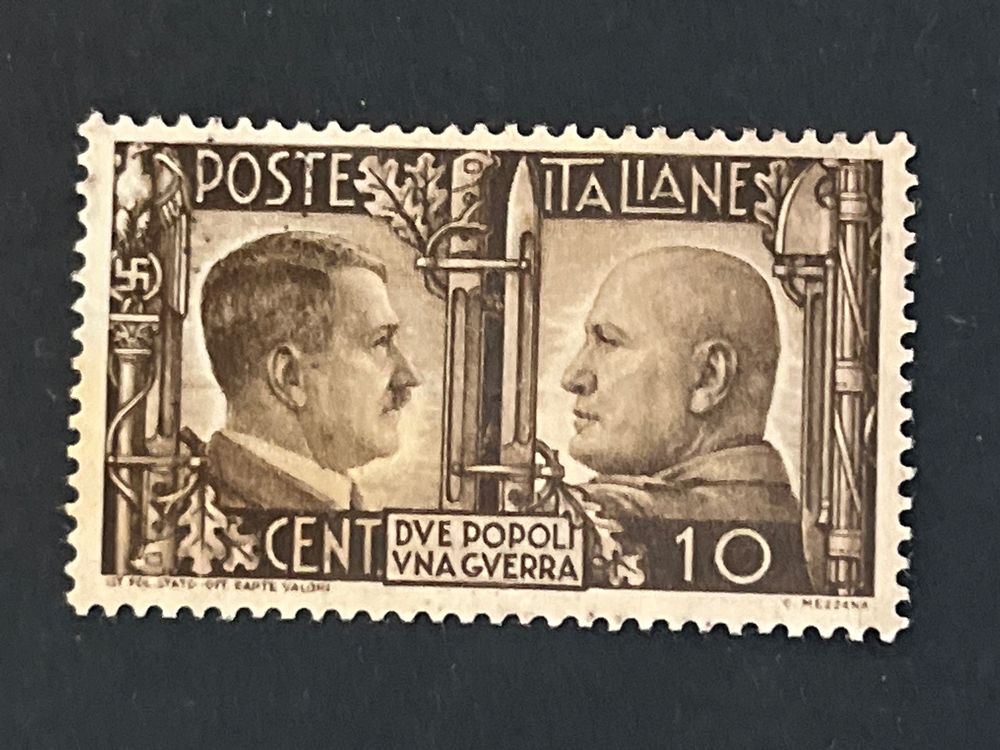 Poste Italiane Briefmarke WK 2 - Hitler + Mussolini (Gebraucht) in ...