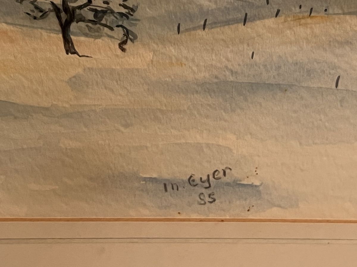 Aquarell "Winterlandschaft" von M.Eyer, Jahr 1985 (47) (Gebraucht) in ...