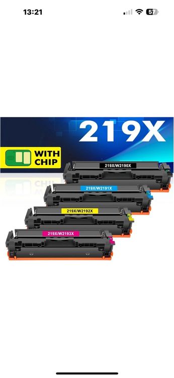Toner 4er HP 219X W2190X LaserJetPro 3202DN/DW MFP 3302FDNG/ (Neu und ...