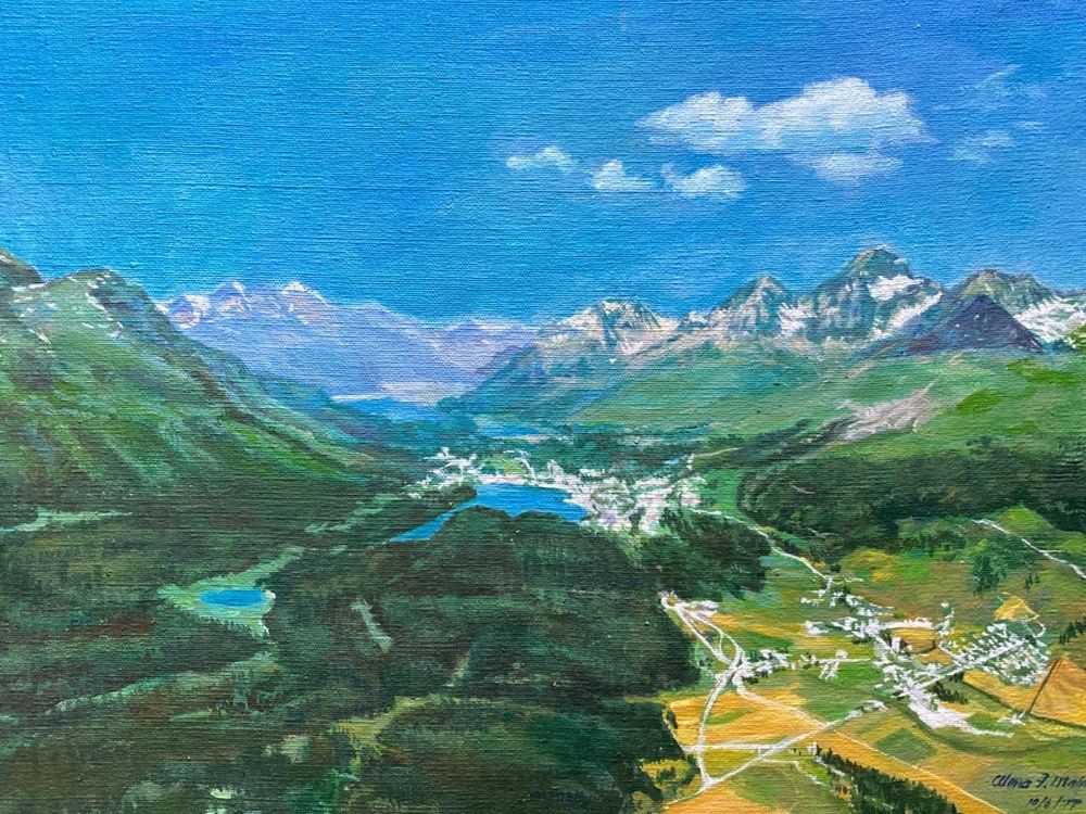 Gemälde Landschaft auf Hartplatte gemalt signiert | Kaufen auf Ricardo
