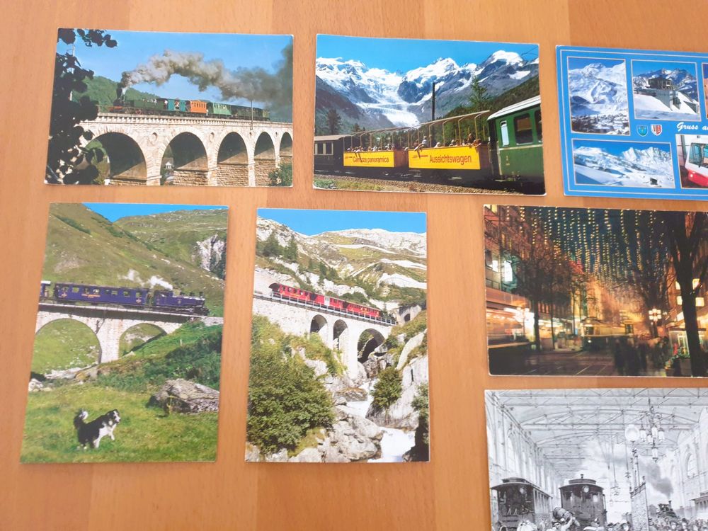 9x ALTE ANSICHTSKARTEN - SCHWEIZ - TRAM / EISENBAHN / ZUG | Kaufen auf Ricardo