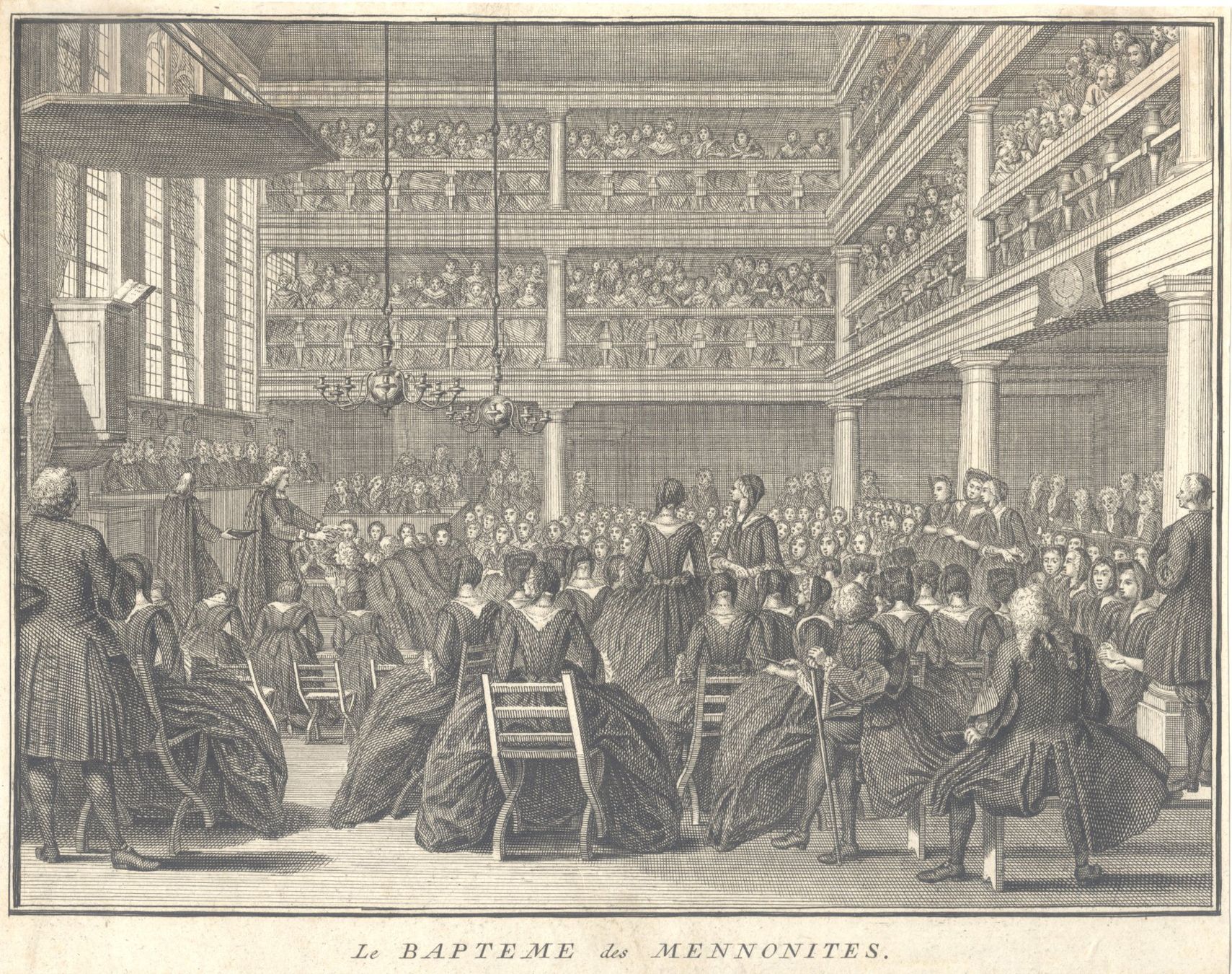 Mennoniten: Le BAPTEME des MENNONITES, gravure 18e siècle (Gebraucht ...