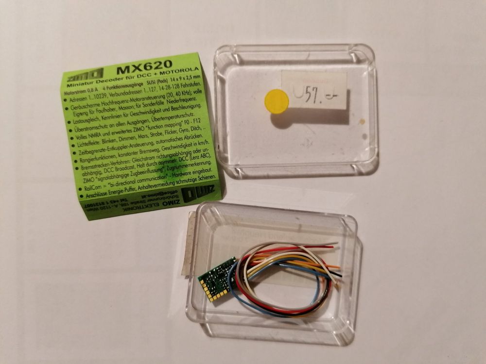 Zimo MX620 Lok Decoder - DCC / Motorola (Neu und originalverpackt) in ...