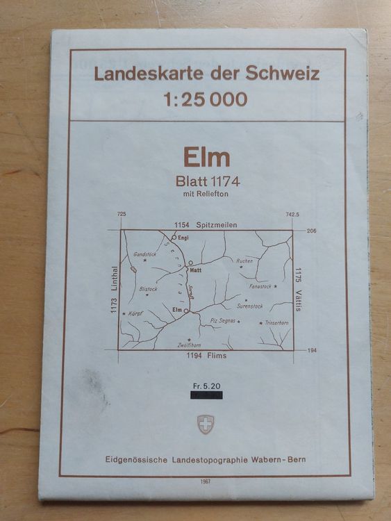 Landeskarte der Schweiz - ELM (Gebraucht) in Gipf - Oberfrick für CHF 5 ...