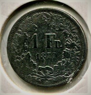 1 Franken Silbermünze 1877 (Gebraucht) in Bachenbülach für CHF 5 – mit Lieferung auf Ricardo kaufen