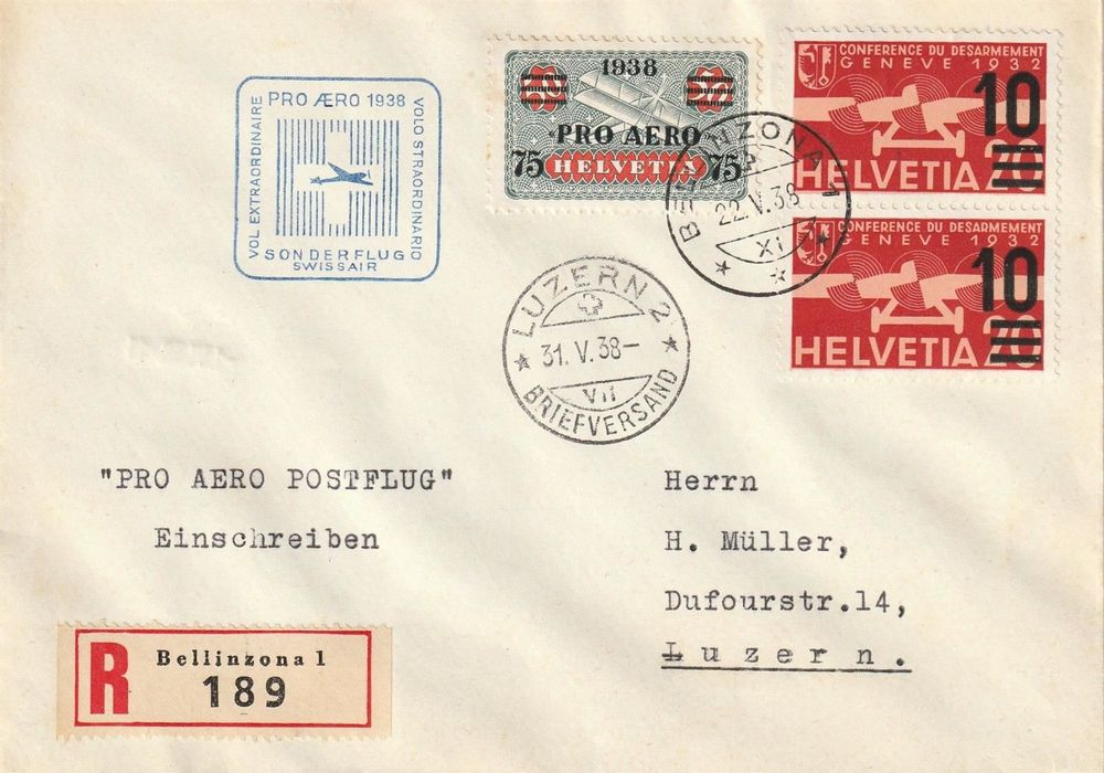 Pro Aero 1938, Etappe Belliinzona-Luzern | Kaufen auf Ricardo