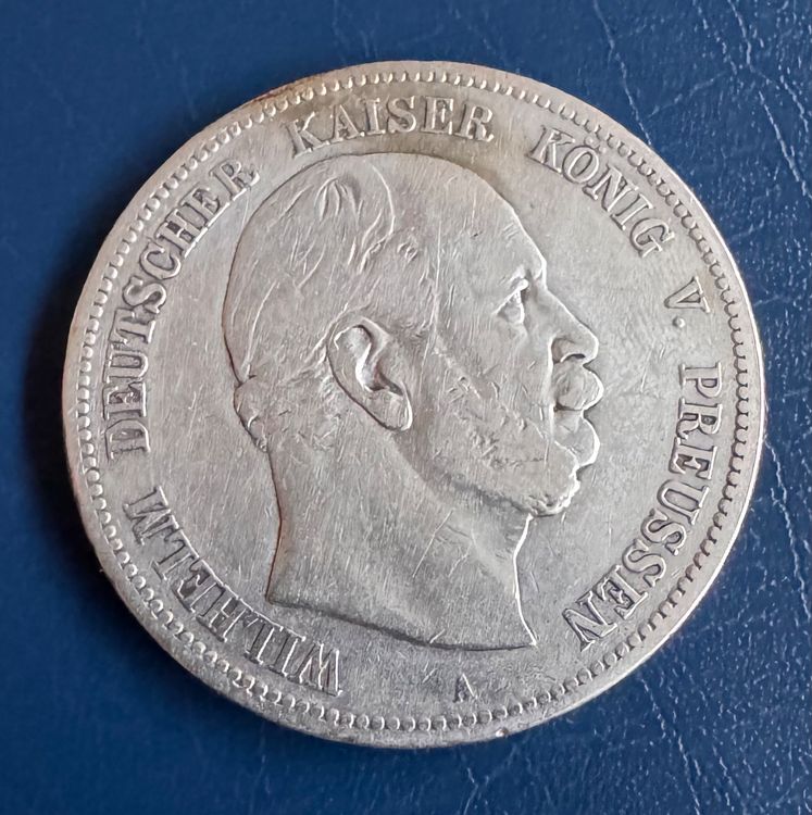 5 Mark Deutsches Reich 1874, Wilhelm, Silbermünze Top! (Gebraucht) in ...