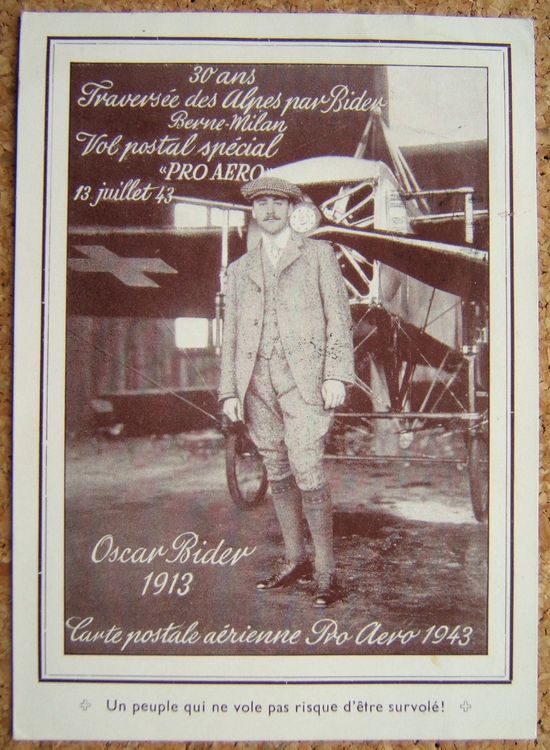 AK OSCAR BIDER 1943 PRO AERO (Gebraucht) in Brunnen für CHF 2 – mit ...