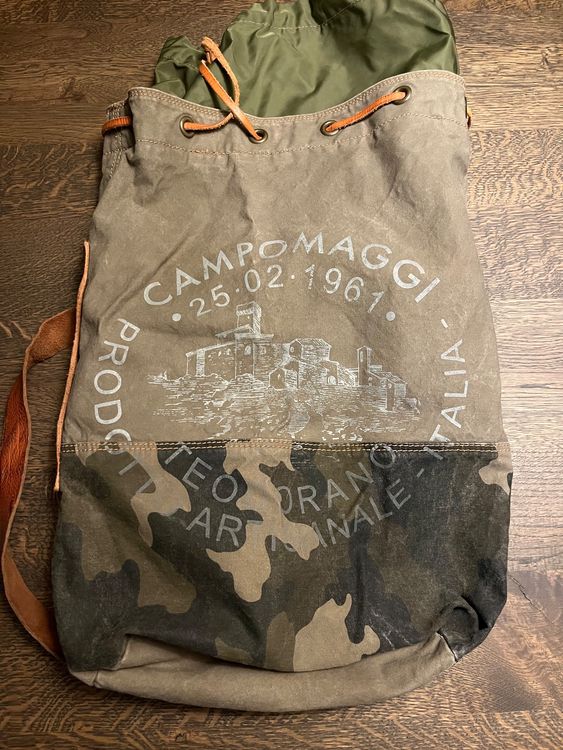 Campomaggi Seesack Canvas Leder Vintage Militär Look Tasche (Gebraucht ...