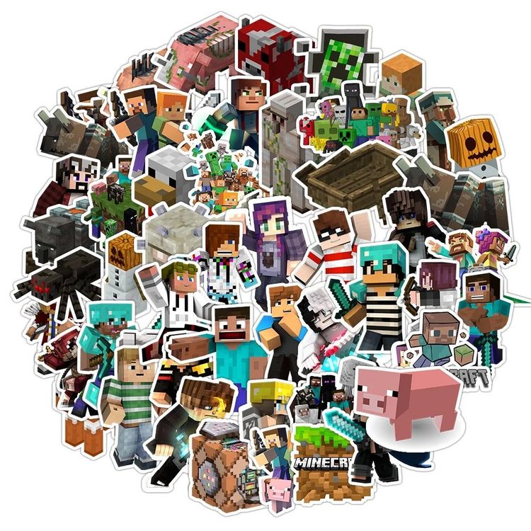 50 Stk. Sticker Aufkleber - Minecraft Cartoon Graffiti (Neu und ...